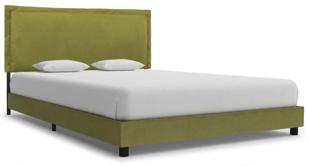 280997 vidaXL Rám postele zelený textil 120 x 200 cm