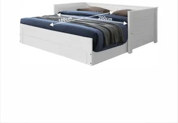 Rozkládací postel 90x200 GORETA bílá