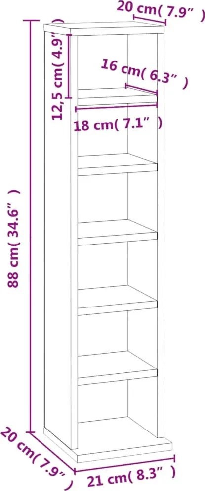 vidaXL TV skříňka 21x20x88 cm kompozitní dřevo [800352] Barva: Betonová šedá