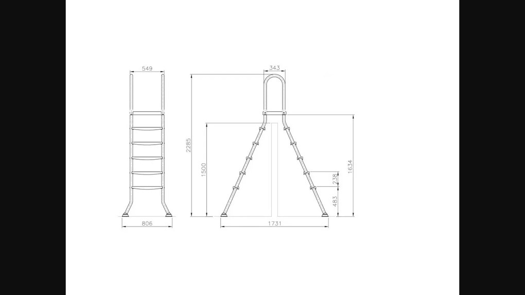 Planet Pool 08218 Bezpečnostní nerezové bazénové schůdky 150 cm
