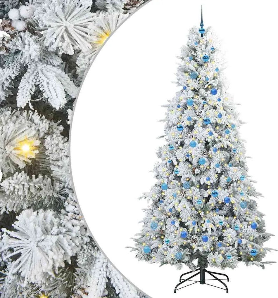 Umělý Skládací Vánoční Strom s stojanem Bílá 240 cm PE a PVC 3397517