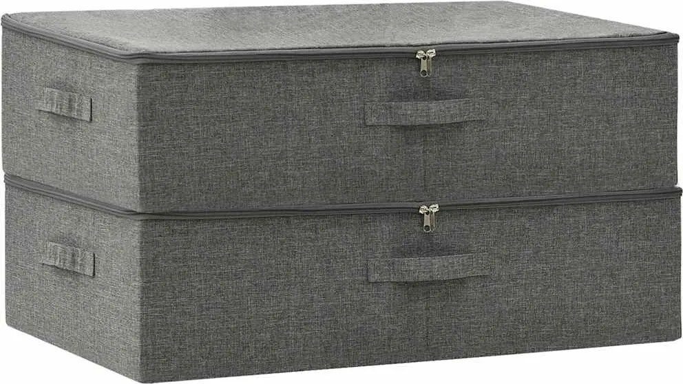 Úložné boxy 2 ks textil 70 x 40 x 18 cm antracitové 332904