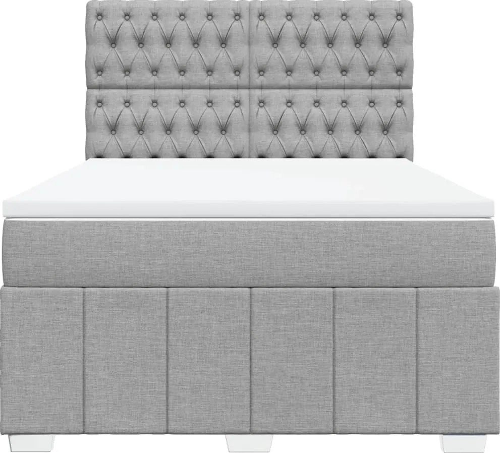 Box spring postel s matrací světle šedá 160 x 200 cm textil 3291726