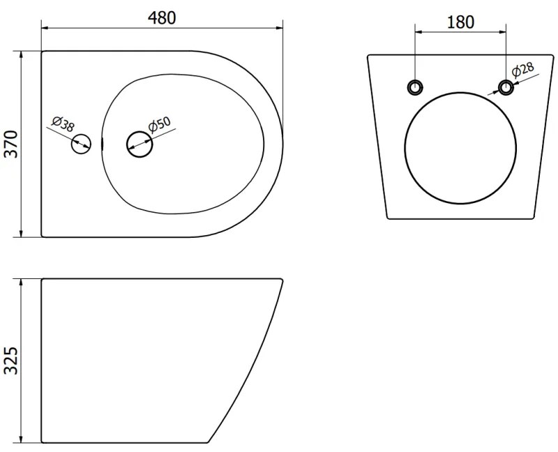 Mexen Lena závěsný bidet, Matná černá/Zlatá vzor rybí kůže - 35224878