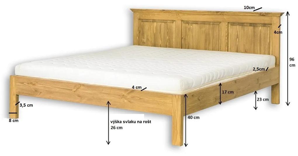 Drewmax LK700 - Dřevěná postel masiv 160 cm