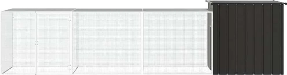 Klec pro kuřata antracitová 400 x 91 x 100 cm pozinkovaná ocel 3106453