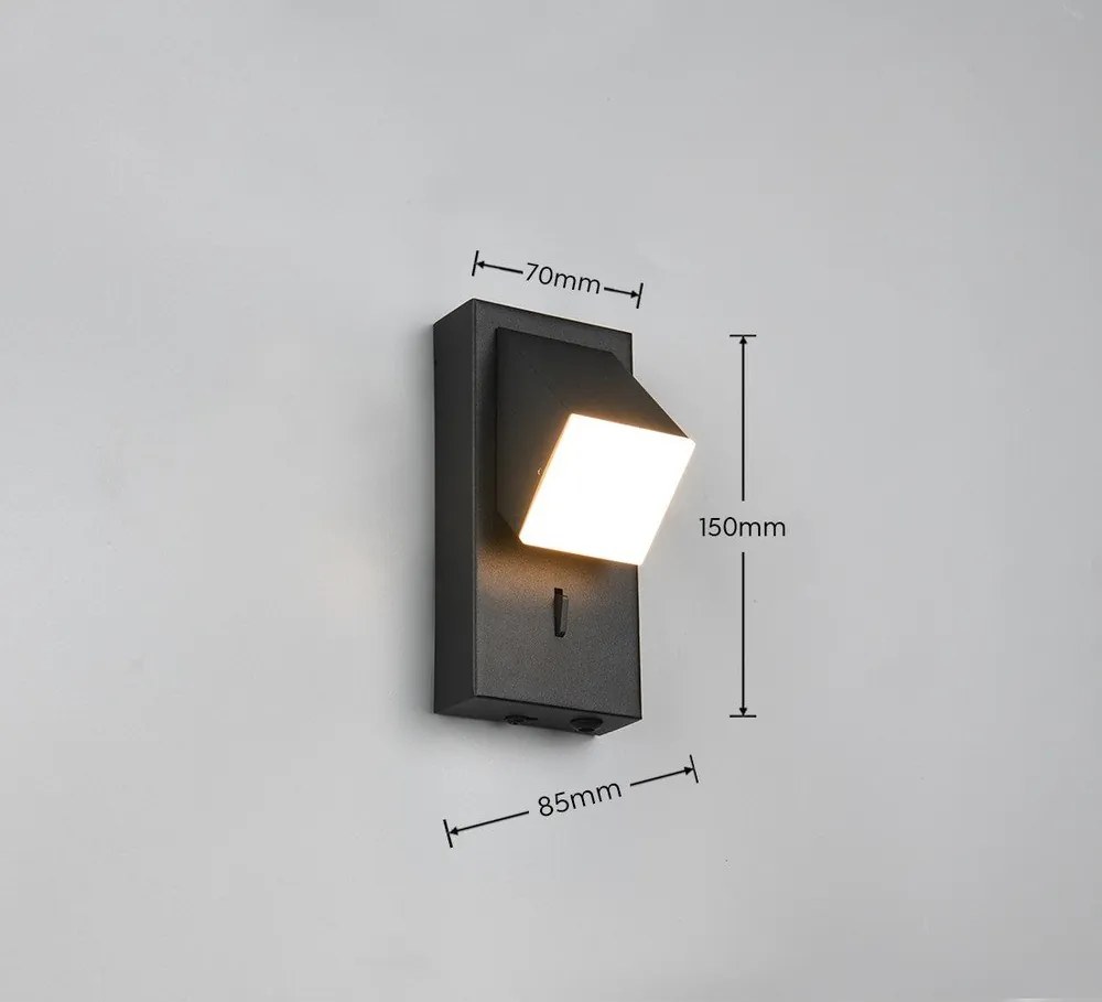 Matně černé LED nástěnné svítidlo Raglan – Trio