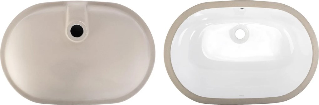 Rea Vena, oválné umyvadlo pod desku, 63,5 × 42,7 cm, bílá lesklá, REA-U3589