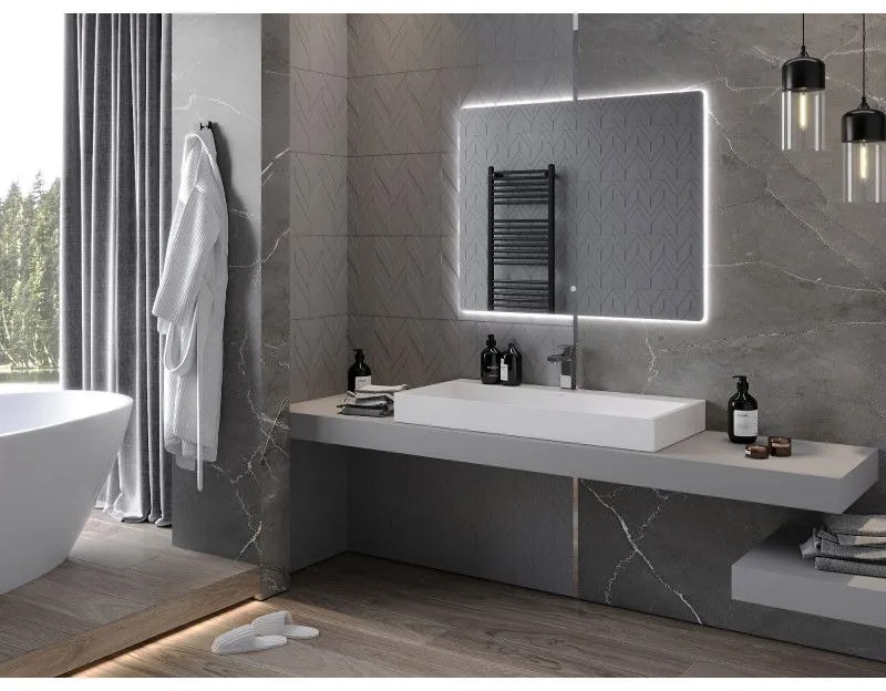 Mexen Sun, LED koupelnové zrcadlo s podsvícením 100x80 cm, 6000K, ochrana proti zamlžování, 9807-100-080-611-00