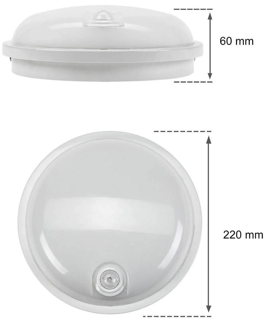 Průmyslové LED světlo s čidlem TECHNIC PIR/20W/IP54/4000K/Ø 22