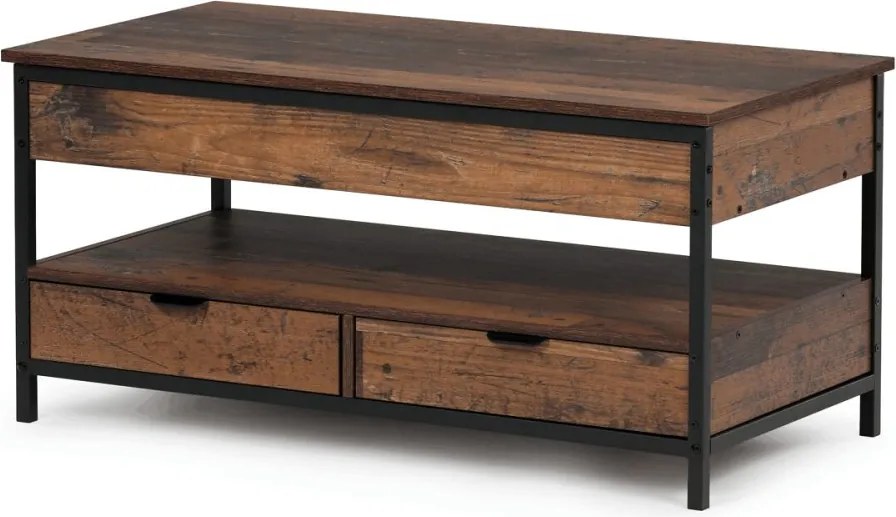 Konferenční stolek CT-I1201 GREY, mdf, šedý dub (100 x 50) cm hnědá