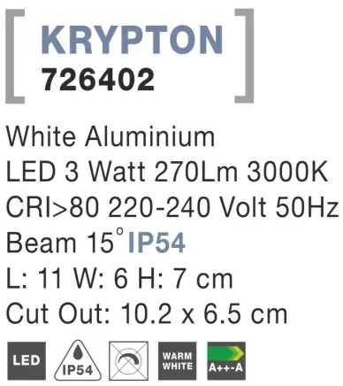Venkovní LED svítidlo Krypton 11 bílé