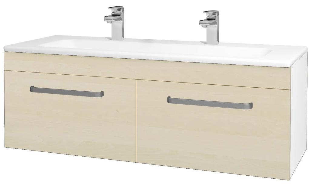 Dřevojas Koupelnová skříň ASTON SZZ2 120 Varianta: N01 Bílá lesk / Úchytka T01 / D16 Beton tmavý
