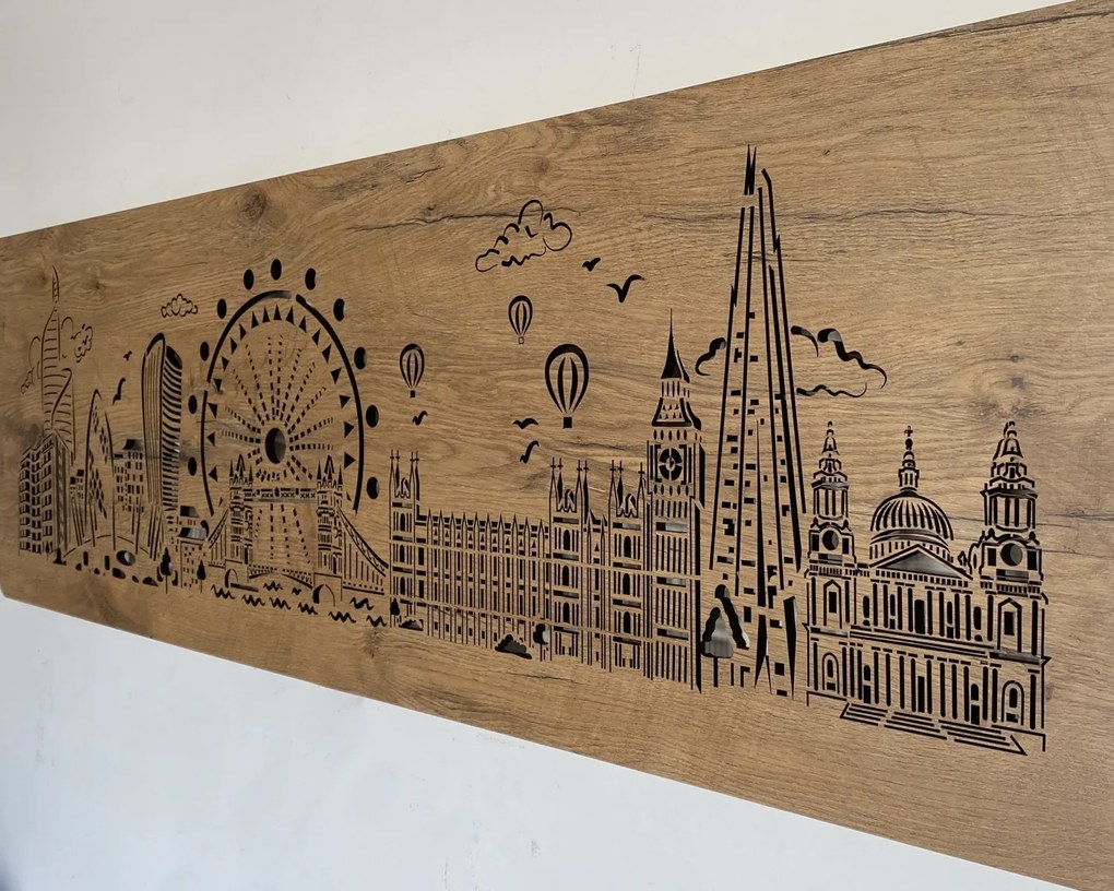 Li-Go "Londýn" světelný obraz  230V  125x40cm provedení povrchu: dub světlý