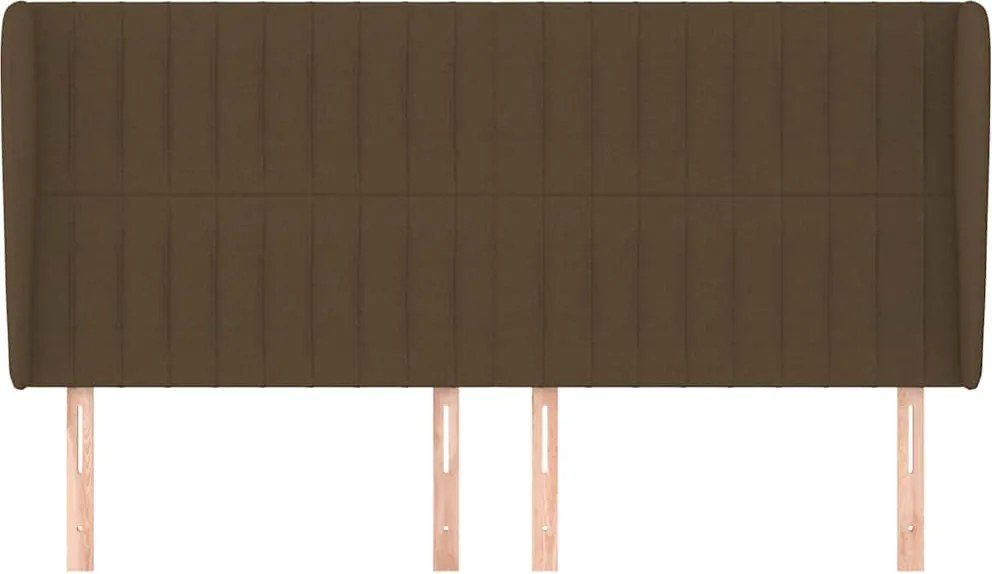 Čelo postele typu ušák tmavě hnědé 203x23x118/128 cm textil 3118219