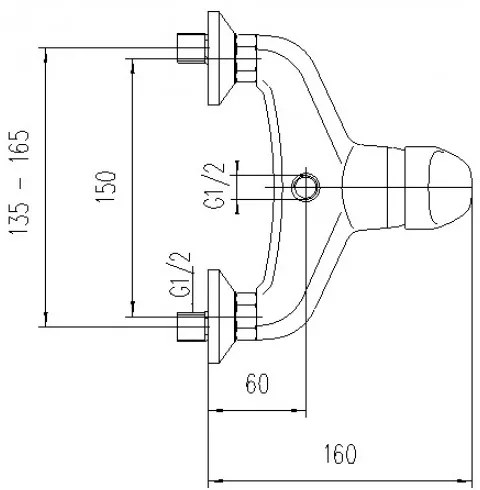 Aqualine KASIOPEA nástěnná sprchová baterie, chrom, 1107-11