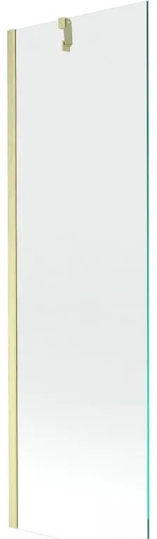 Mexen Next, 1-křídlová vanová zástěna 60 x 150 cm, 6mm čiré sklo, zlatá matná, 895-060-000-00-00-55