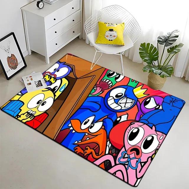 Protiskluzový koberec / předložka s barevnými motivy ze hry "Rainbow friends" vhodný do dětského pokoje (12-16) Barva: 16, Velikost: 50 cm x 80 cm