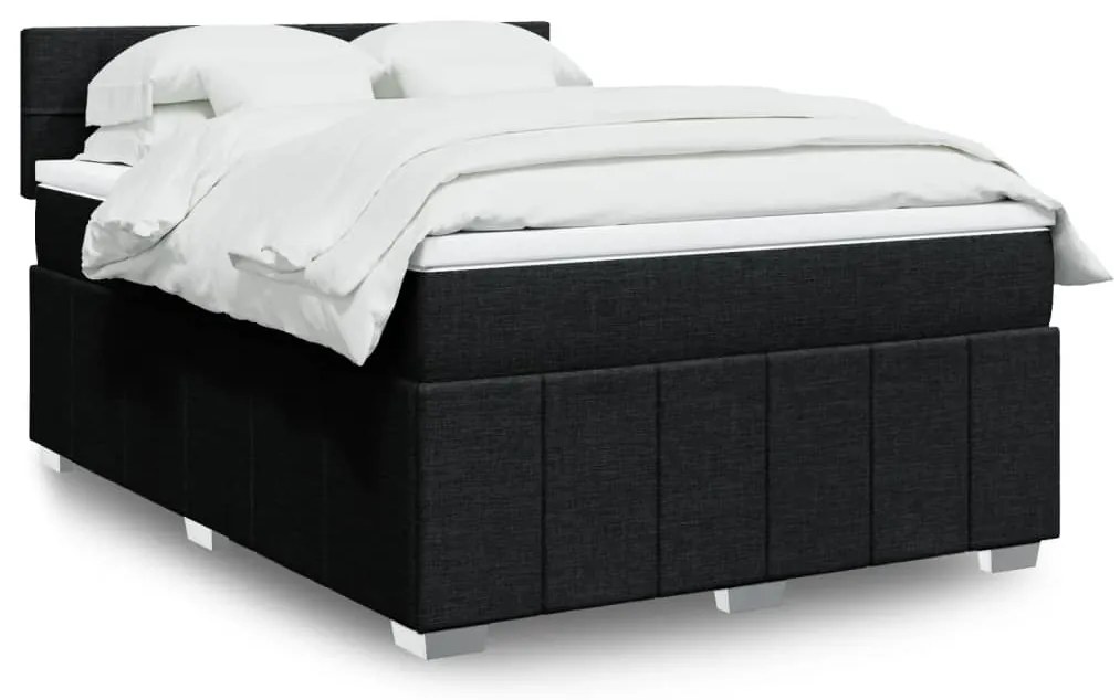 Box spring postel s matrací černá 160x200 cm textil 3289421