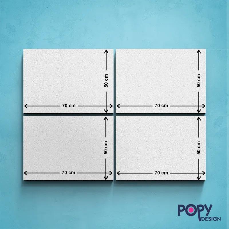 4-dílný obraz - Bílé květy - PopyDesign
