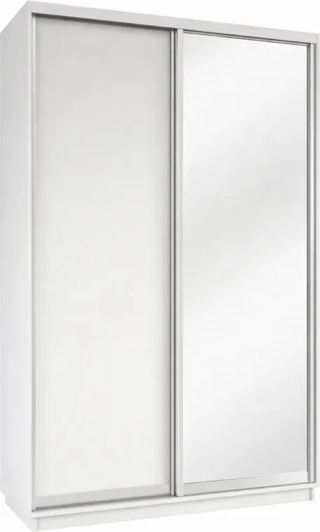 Skříň s posuvnými dveřmi 1400x2200x600 1LTD 1 Zrcadlo nymphea alba, profil stříbrný