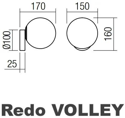 Redo Volley - zlaté nástěnné světlo