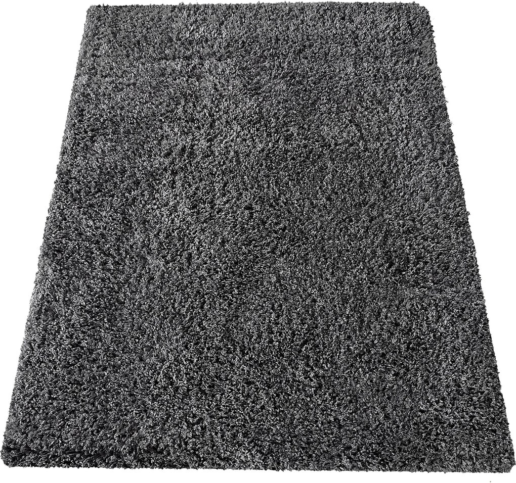 DY Moderní antracitový huňatý koberec Rozměr: 200x290 cm