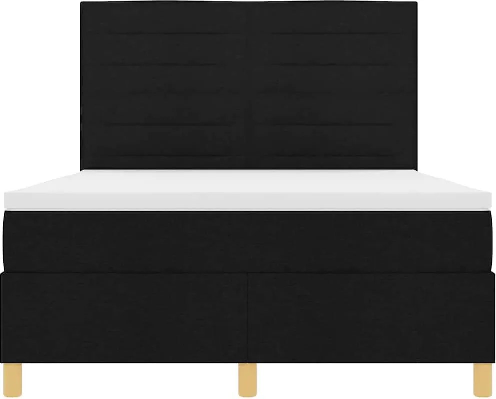 Postel s boxspringem s matrací s čelo Černá 140 x 190 cm textil 3339541