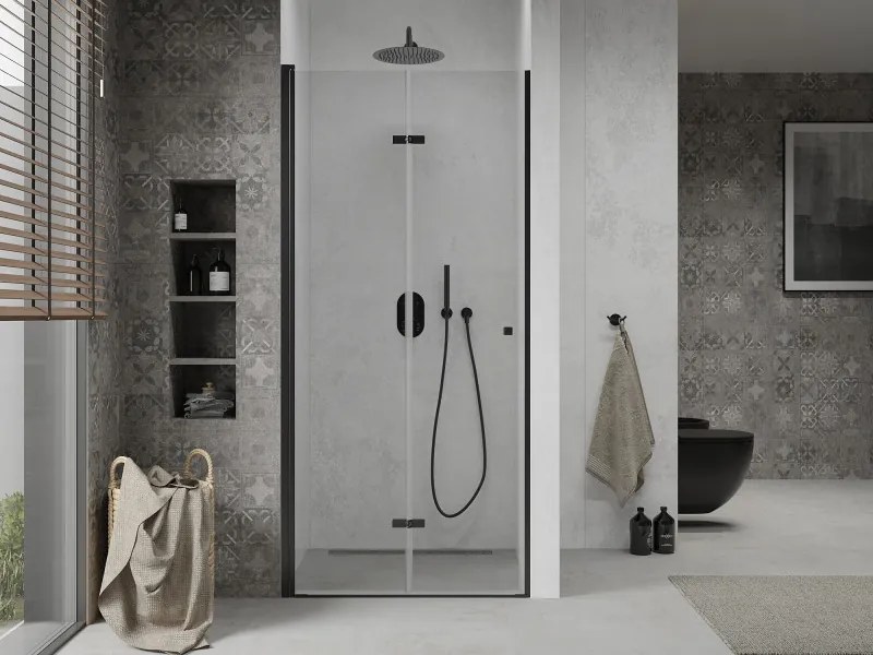 Mexen Lima skládací sprchové dveře 80 cm, transparentní, černé - 856-080-000-70-00