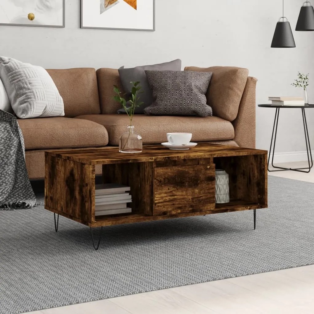 vidaXL Konferenční stolek 90x50x36,5 cm kompozitní dřevo [830590] Barva: dub sonoma