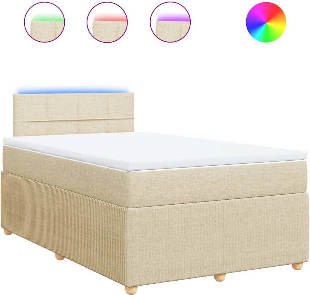 Box spring postel s matrací krémová 120x190 cm textil 3289700