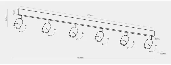 Bodové svítidlo TOP 6xGU10/10W/230V černá