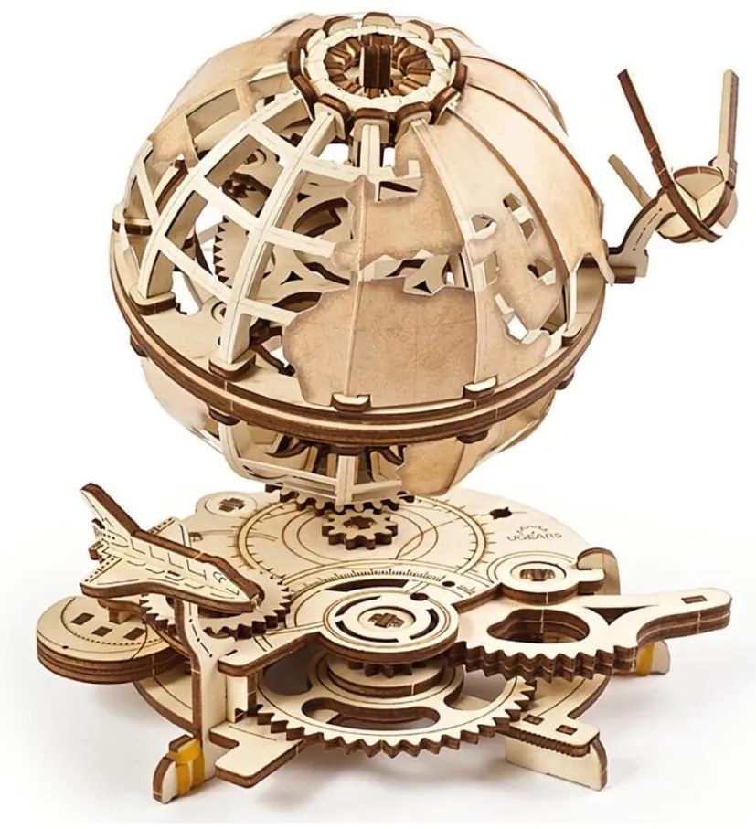 Ugears - 3D dřevěné mechanické puzzle Globus
