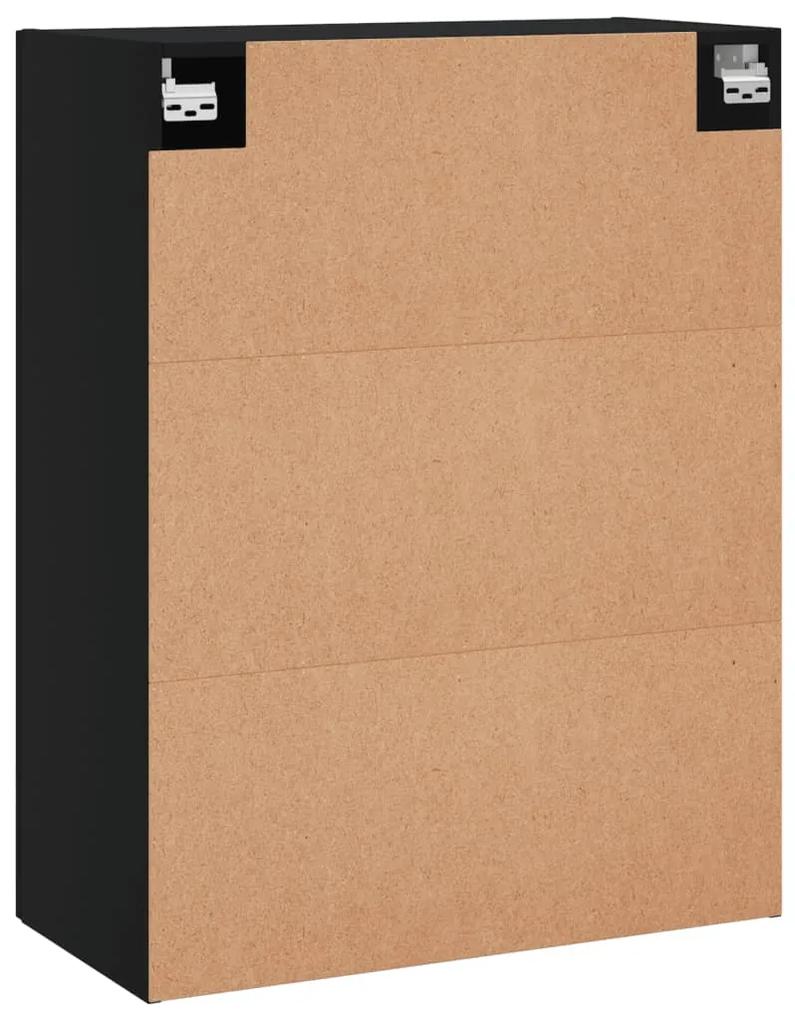 Nástěnné skříňky 2 ks černé kompozitní dřevo,  3197890
