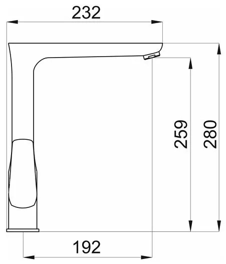 Novaservis Metalia 58 Dřezová baterie s otočným ramenem, černá mat 58714,5