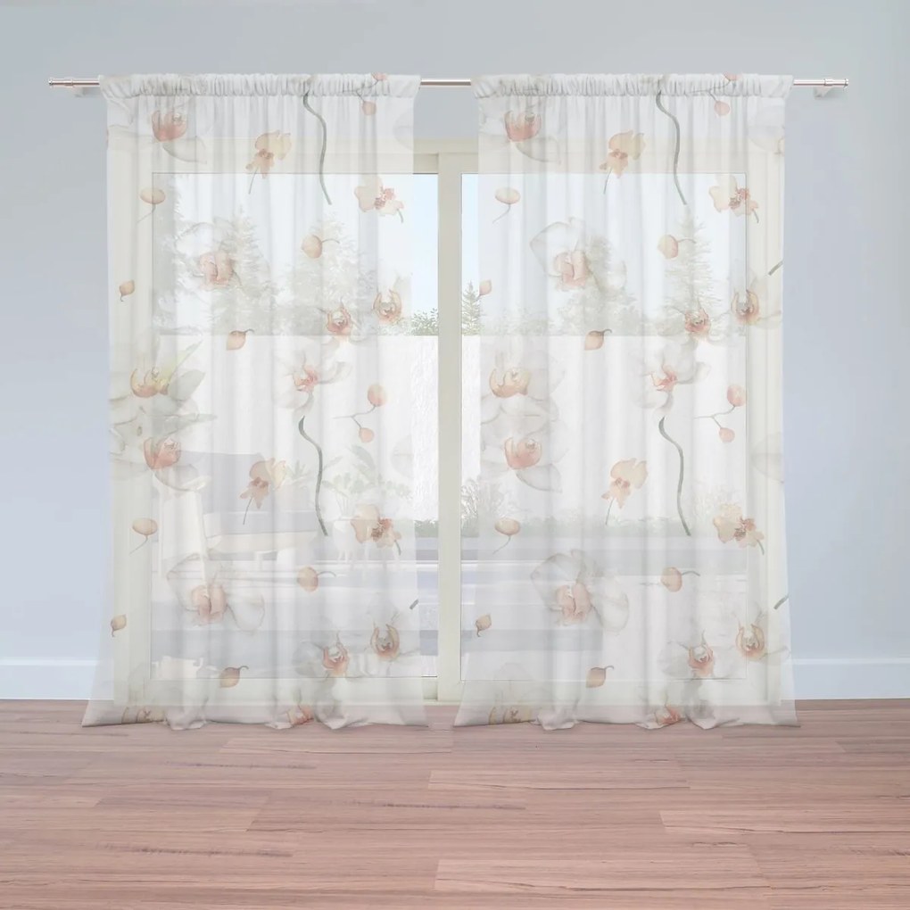 Sablio Záclony Bílá orchidej: 2ks 150x250cm