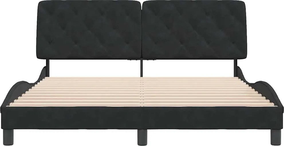 Rám postele bez matrace černý 160 x 200 cm samet 3207931