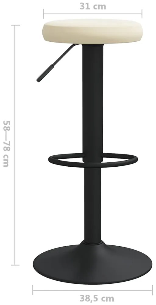 vidaXL Marketos Barové židle 2 ks krémové samet