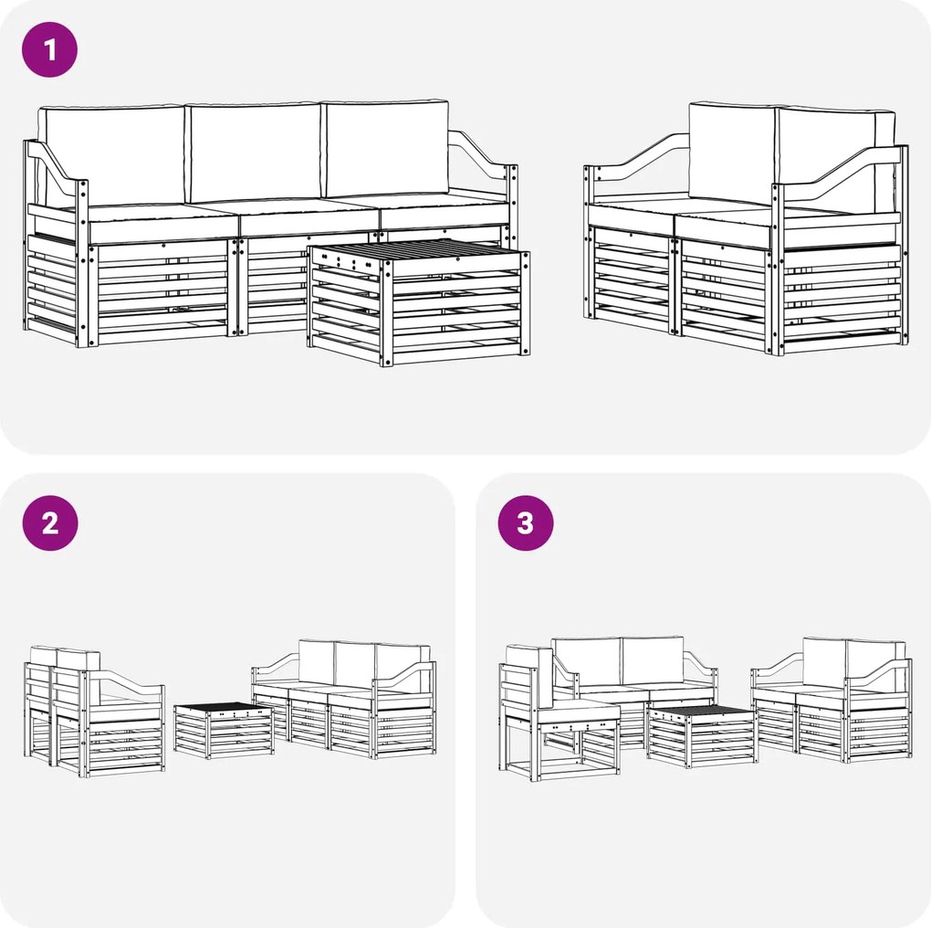 Venkovní pohovková souprava 6 ks Bílá a antracitová Polyester 3391412