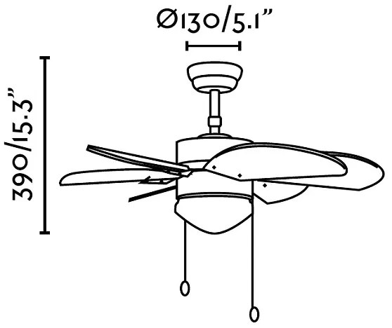 Stropní ventilátor se světlem Faro PALAO 33185 mahagon + záruka 3 roky ZDARMA