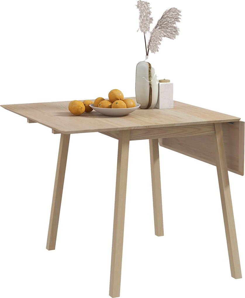 HOMCOM Skládací Jídelní Stůl pro 2-4 Osoby, Skládací Stůl v Rustikálním Stylu pro Malé Prostory, Kuchyň, Jídelnu 110 x 86 x 75 cm Přírodní | Aosom
