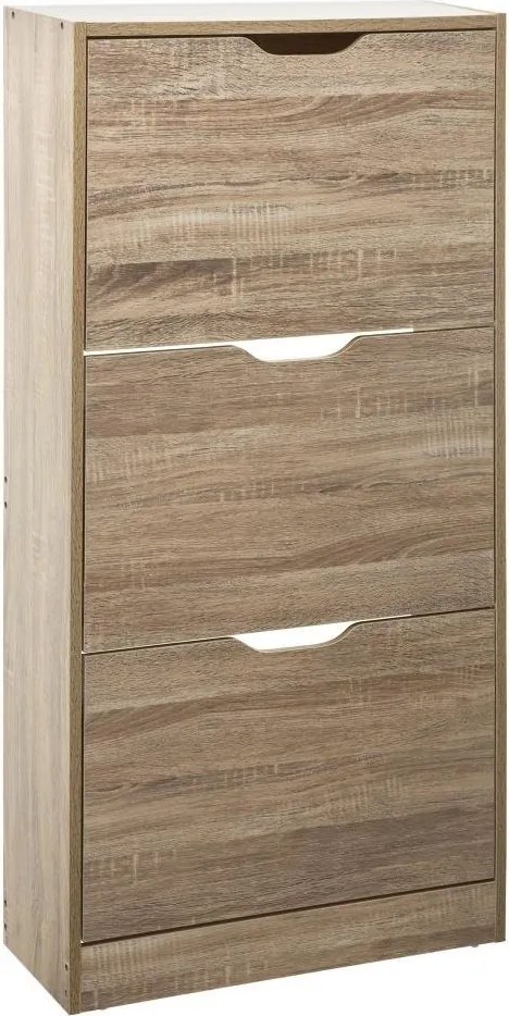 Dřevěná truhla na boty, 60x24x118 cm, přírodní barva
