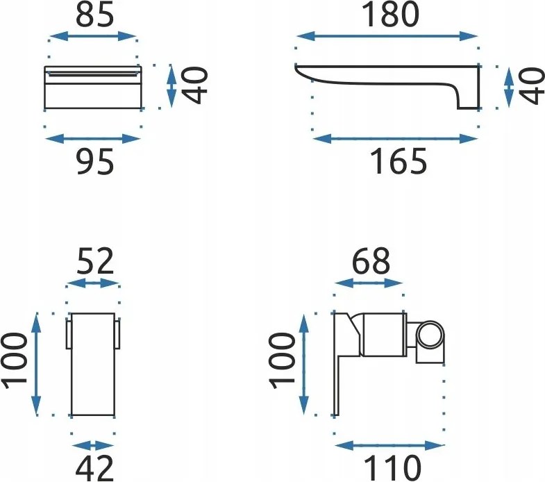 Rea Sonic - podomítková umyvadlová baterie, zlatá, REA-B5150