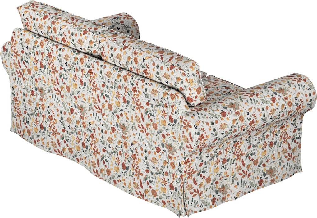 Potah na pohovku IKEA Ektorp 2-místná, rozkládací, STARÝ MODEL barva oranžová látka pletený vzor, vzorované