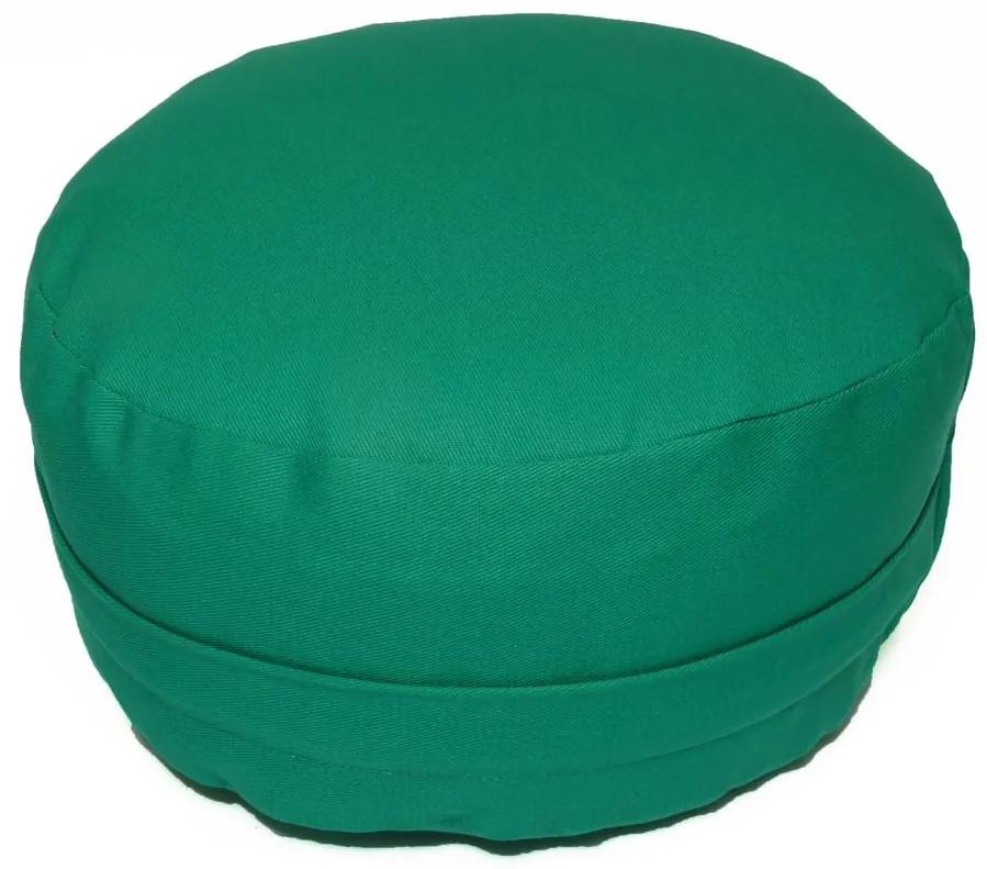 S radostí - vlastní výroba Pohankový sedák jednobarevný - zelený Velikost: ∅30 x v12 cm