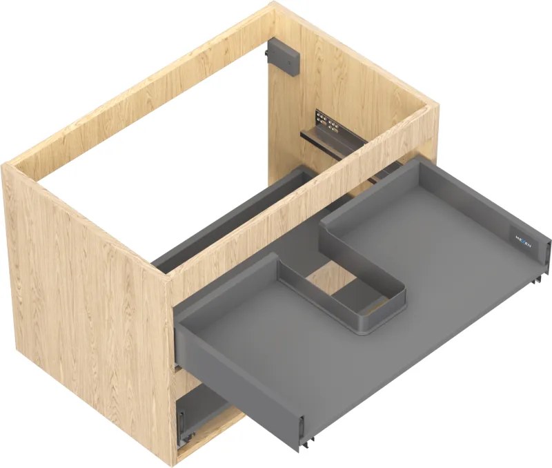 Mexen Box-A, závěsná skříňka 70 cm, 2 zásuvky, dub, 91AX0-0700-470-2-81
