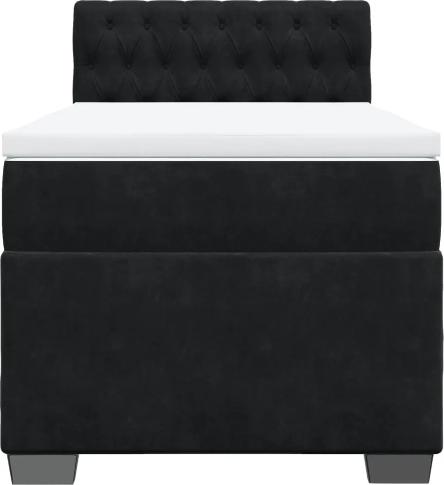 Box spring postel s matrací černá 80 x 200 cm samet 3286170