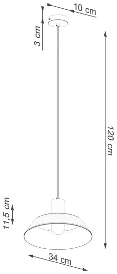 Sollux SL.1322 - Lustr na lanku FANO 1xE27/15W/230V pr. 34 cm černá