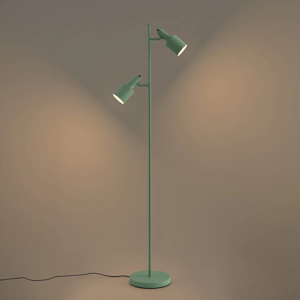 Moderní stojací lampa modrá 2-světla - Stijn