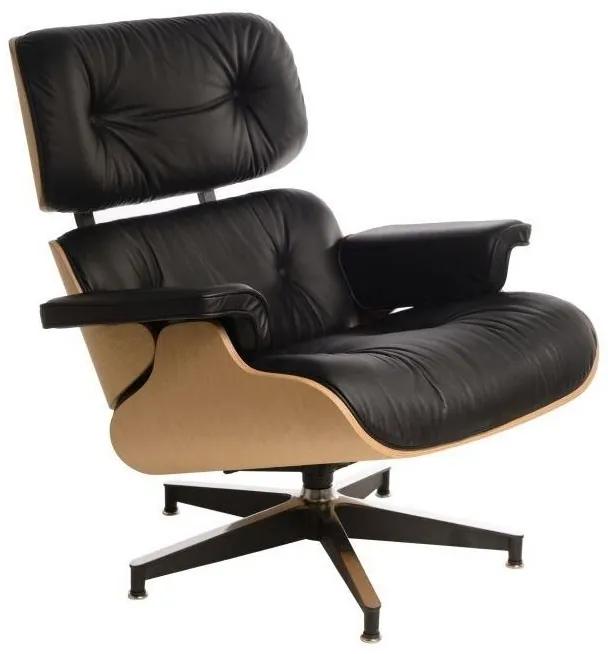 Designové křeslo Lounge chair, černá, dub